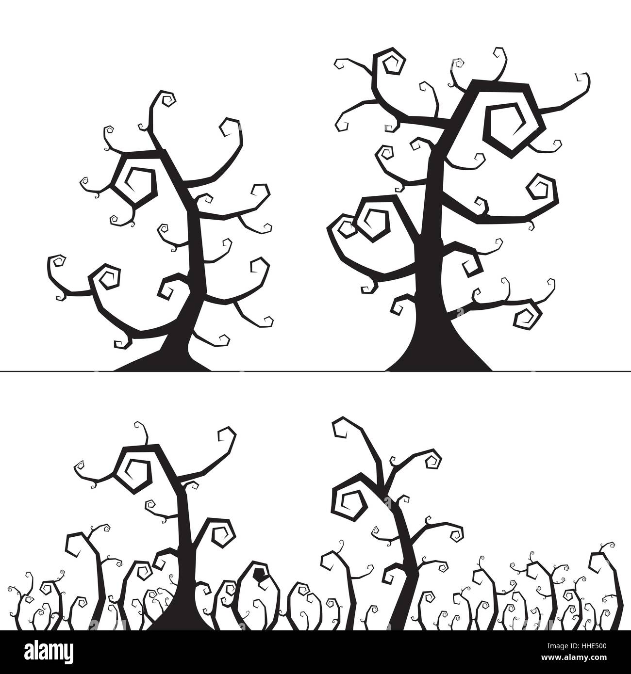 Halloween trees vector vectors hi-res stock photography and images - Alamy