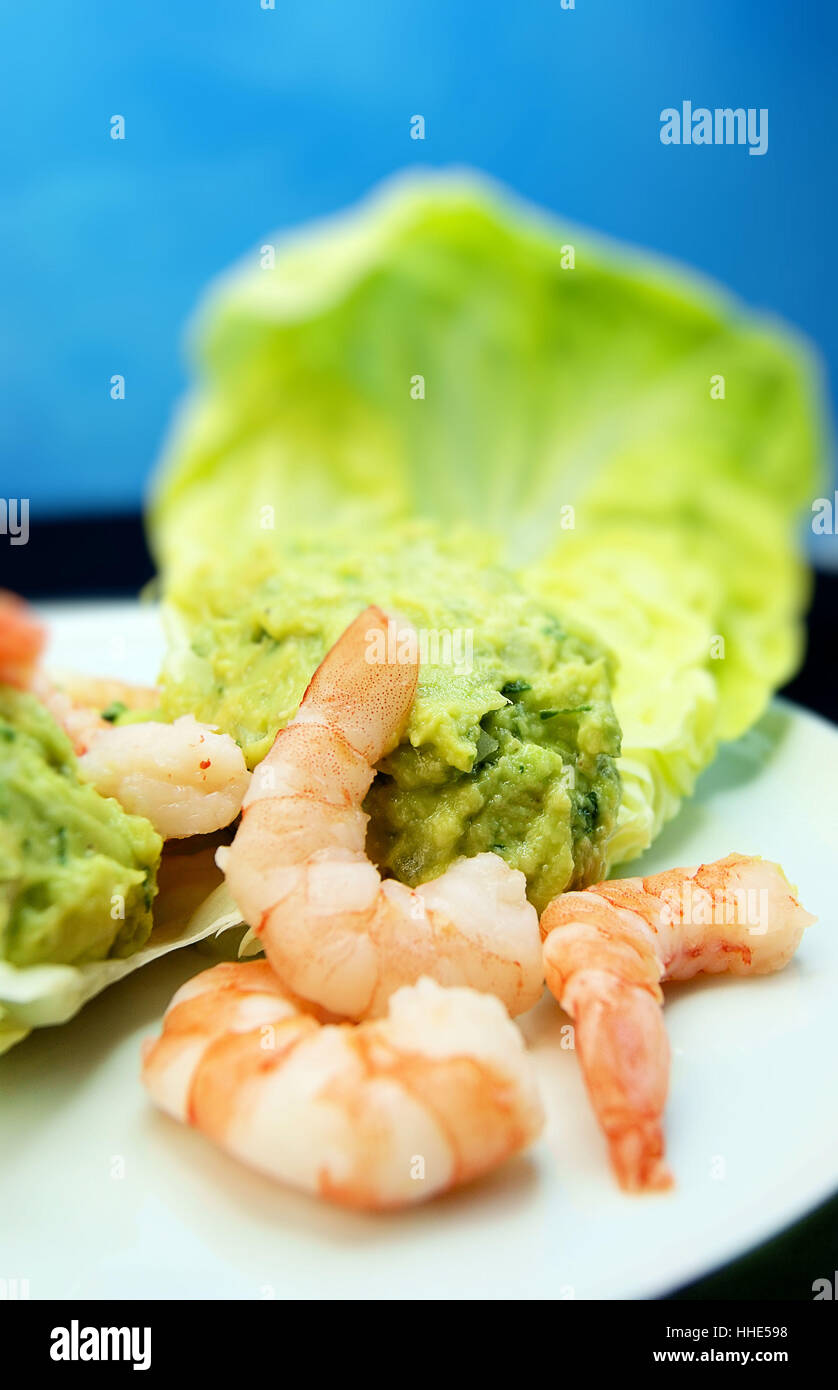 avocado mousse with shrimp Stock Photo - Alamy