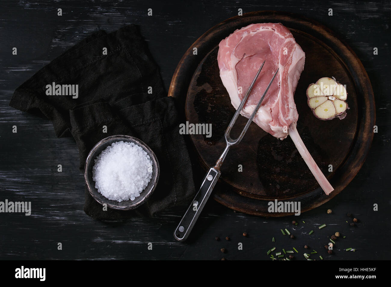 Raw Veal tomahawk steak Stock Photo - Alamy