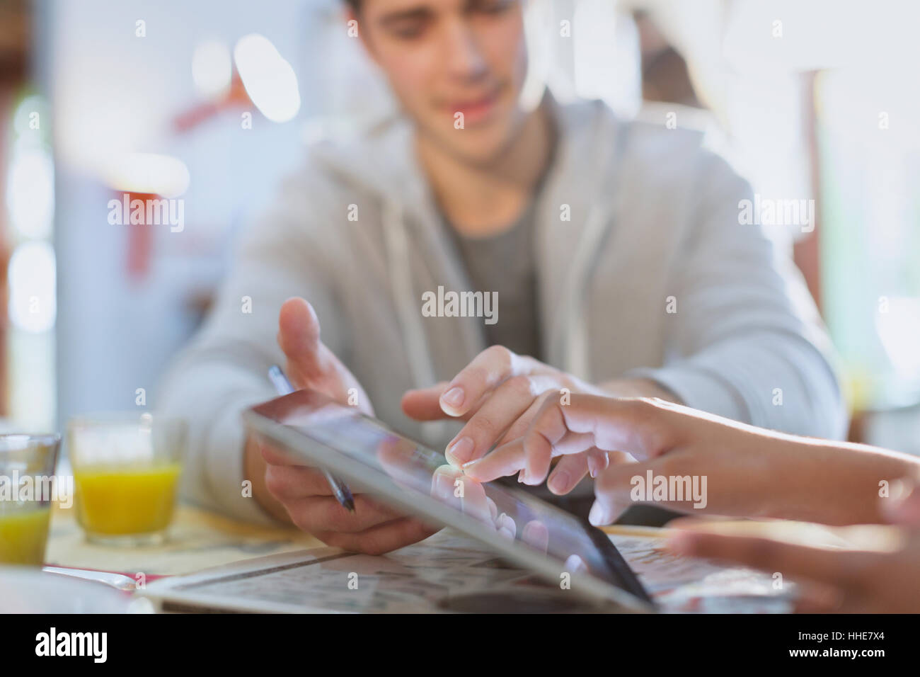 Young man using video hi-res stock photography and images - Alamy