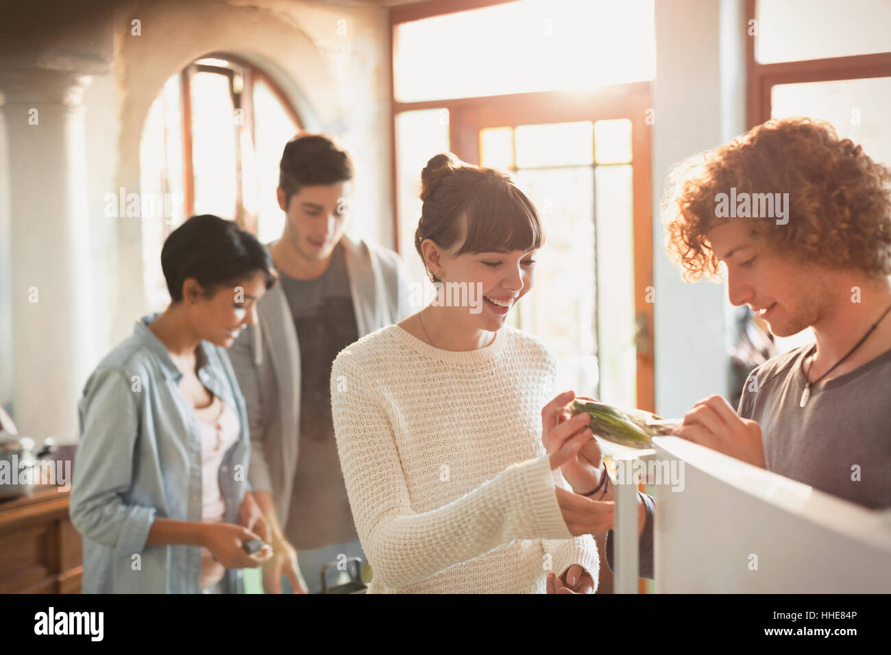 In sunny kitchen young woman hi-res stock photography and images - Alamy