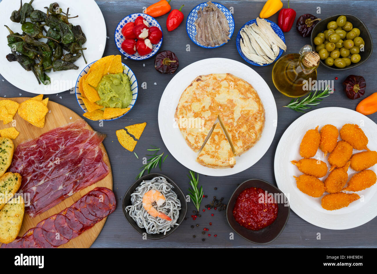 Spanish style platter of tapas hi-res stock photography and images - Alamy