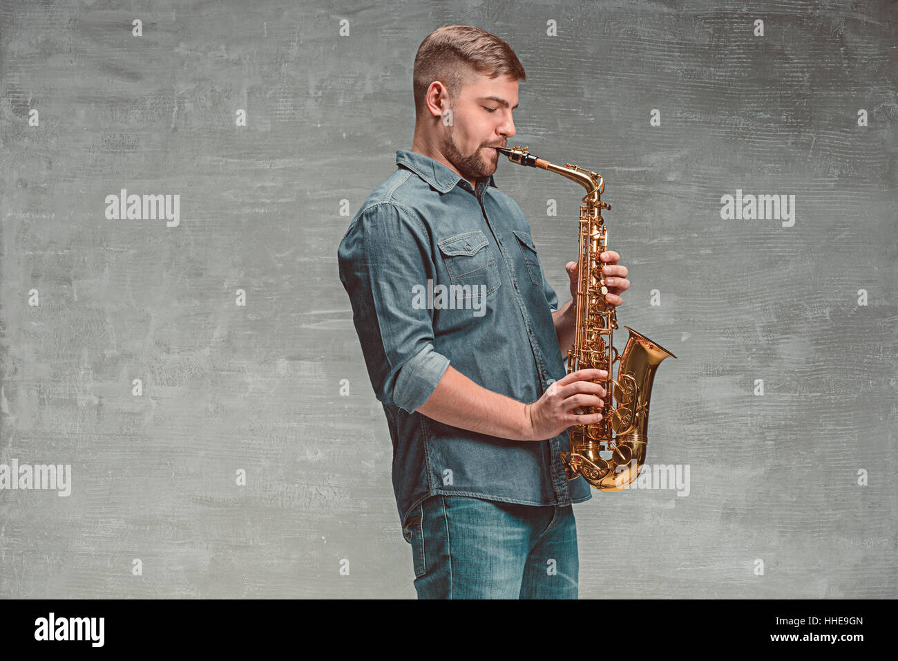 Music man male sax player hi-res stock photography and images - Alamy