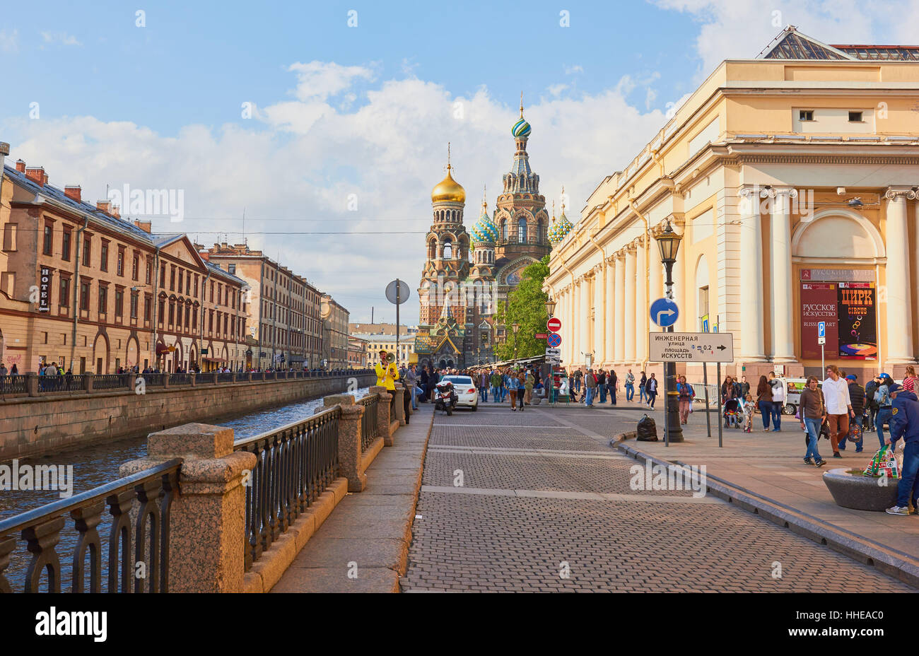 Griboedov Canal and Church on Spilled Blood St Petersburg Russia Stock ...