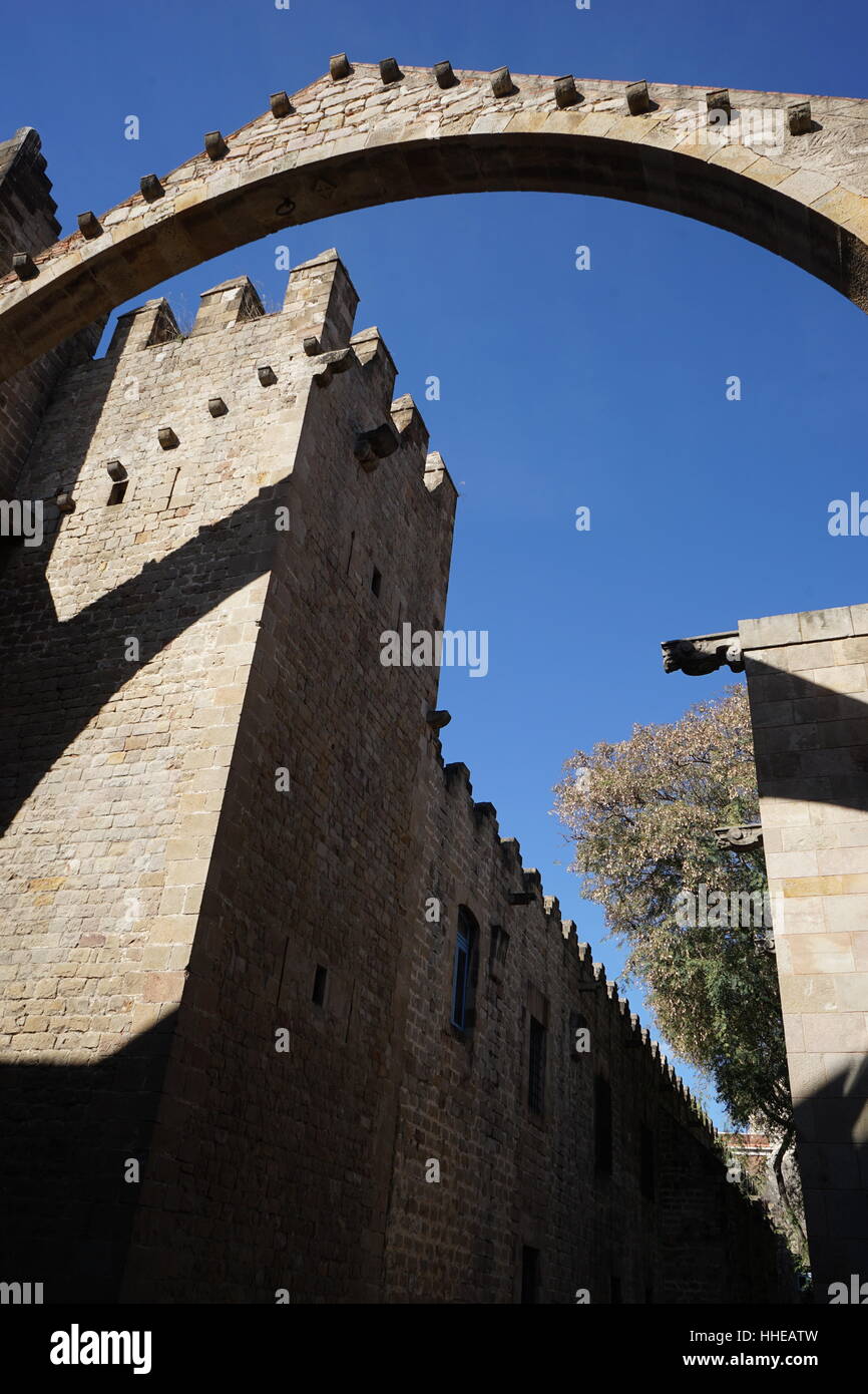 Archway at the Maritime Museum of Barcelona in the building of ...