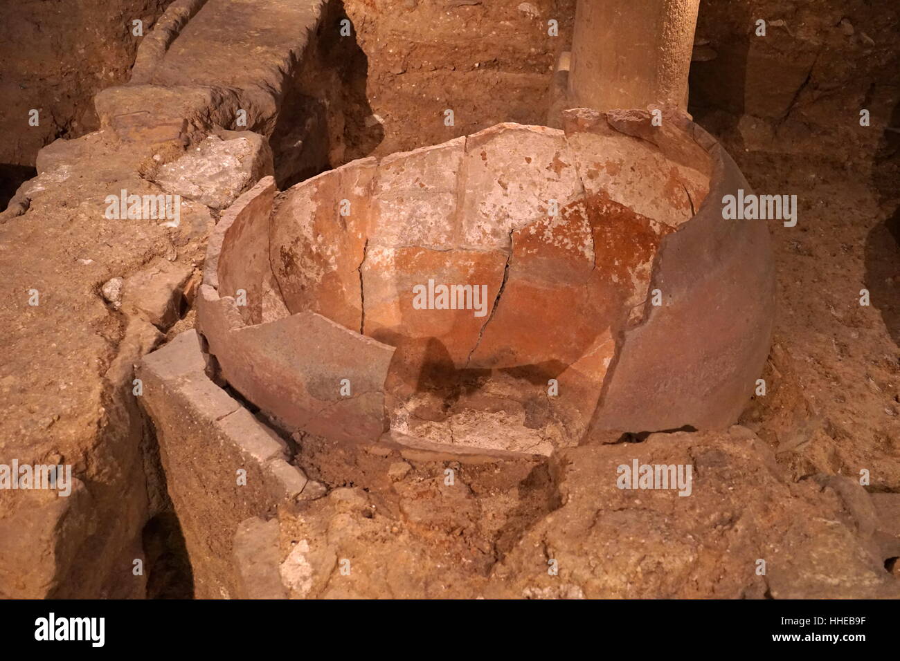 Salted fish and Garum factory, in the Roman city, in Barcelona, Spain. 3rd Century AD. Garum was ...