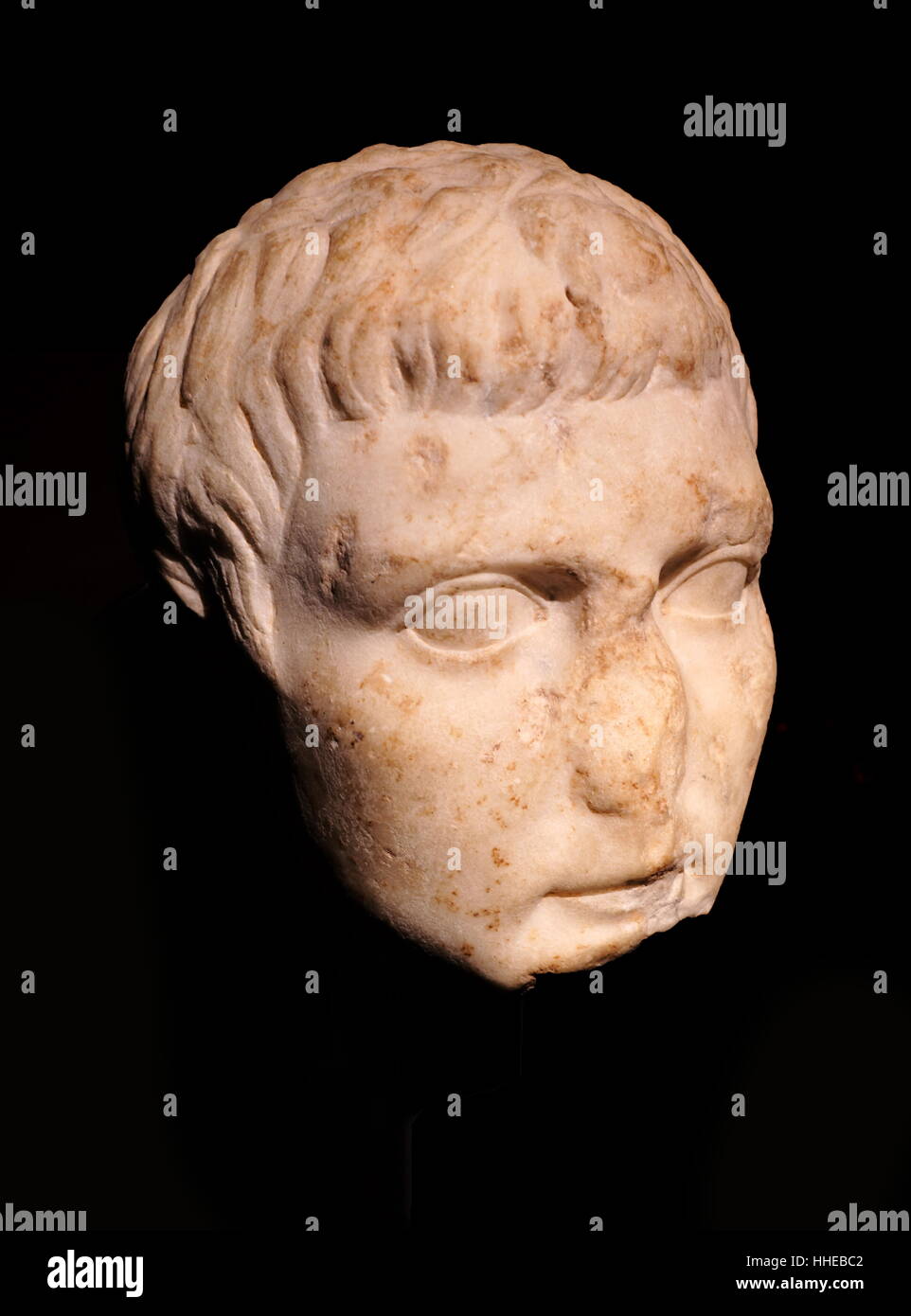 Funerary portrait from a Roman grave, within the Roman city, Barcelona ...