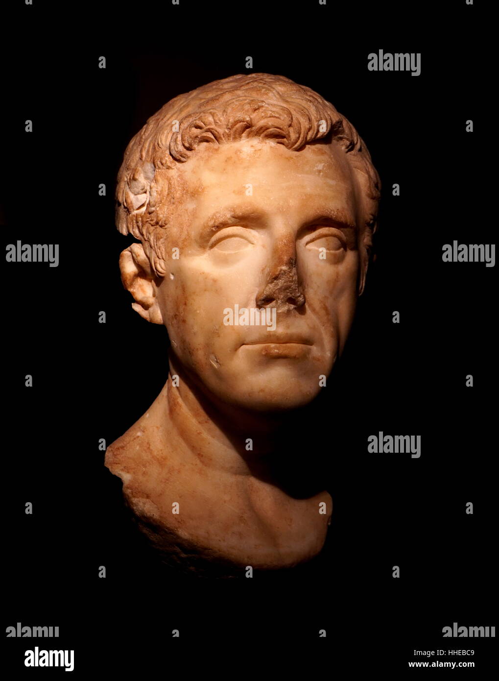 Funerary portrait from a Roman grave, within the Roman city, Barcelona ...