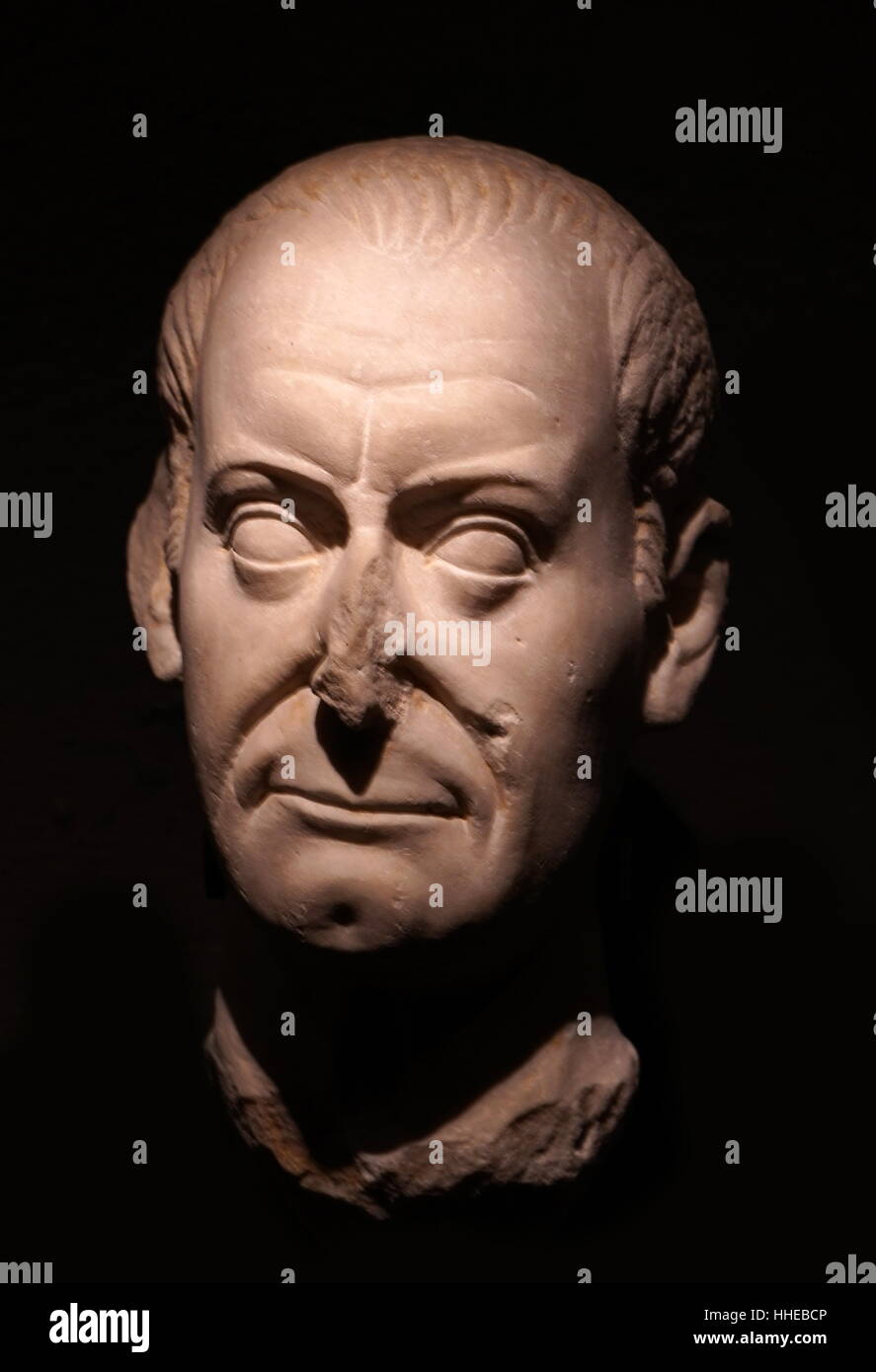 Funerary portrait from a Roman grave, within the Roman city, Barcelona ...