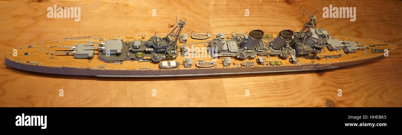 Model of the Canarias; the flagship of the Spanish Nationalist Navy ...