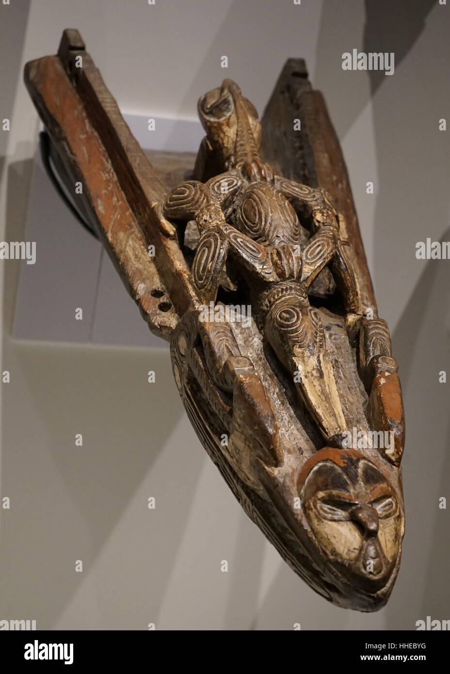 Wooden canoe prow Sepik tribe; Papua New Guinea; 20th century Stock ...