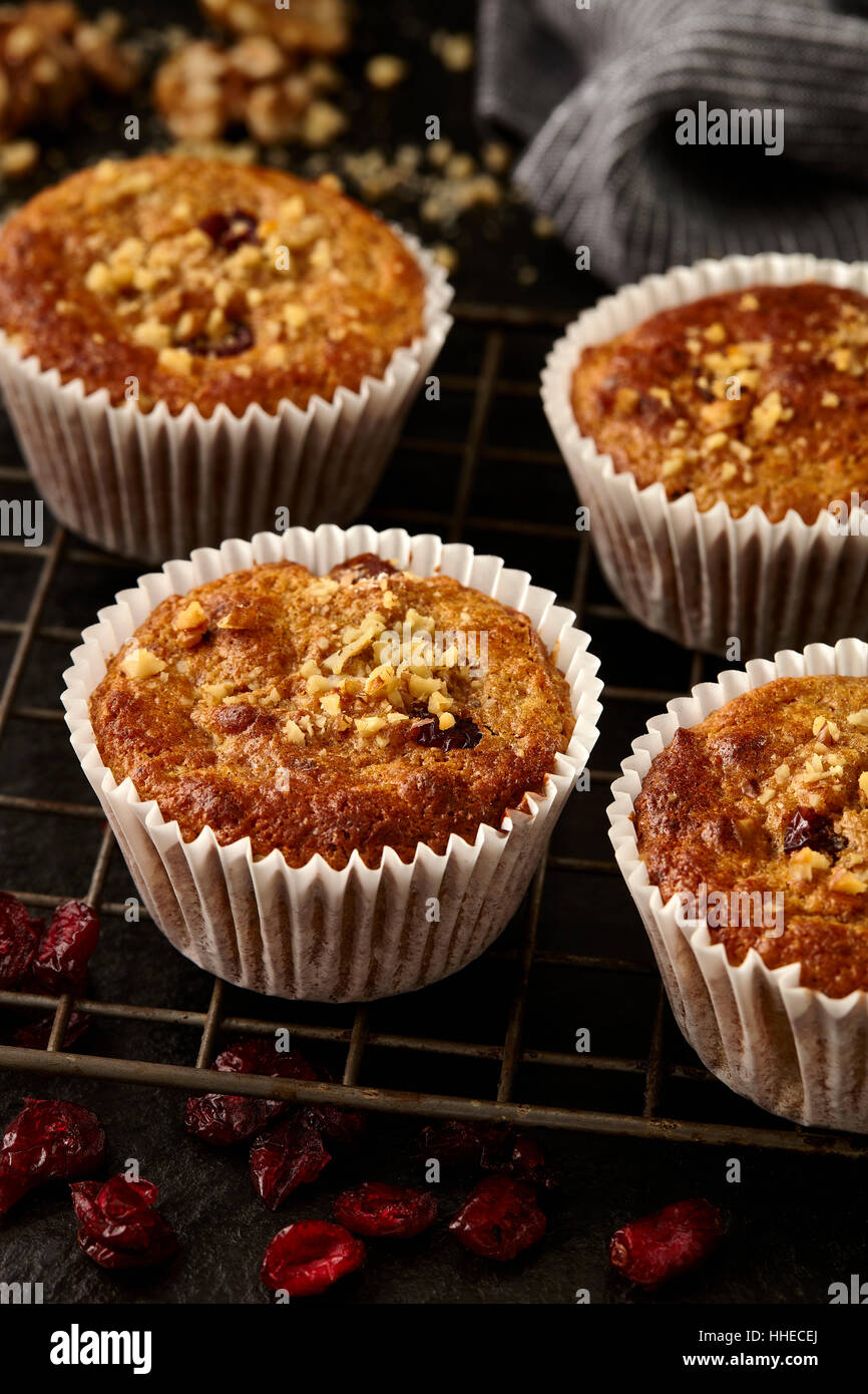 Cranberry walnut muffins Stock Photo - Alamy
