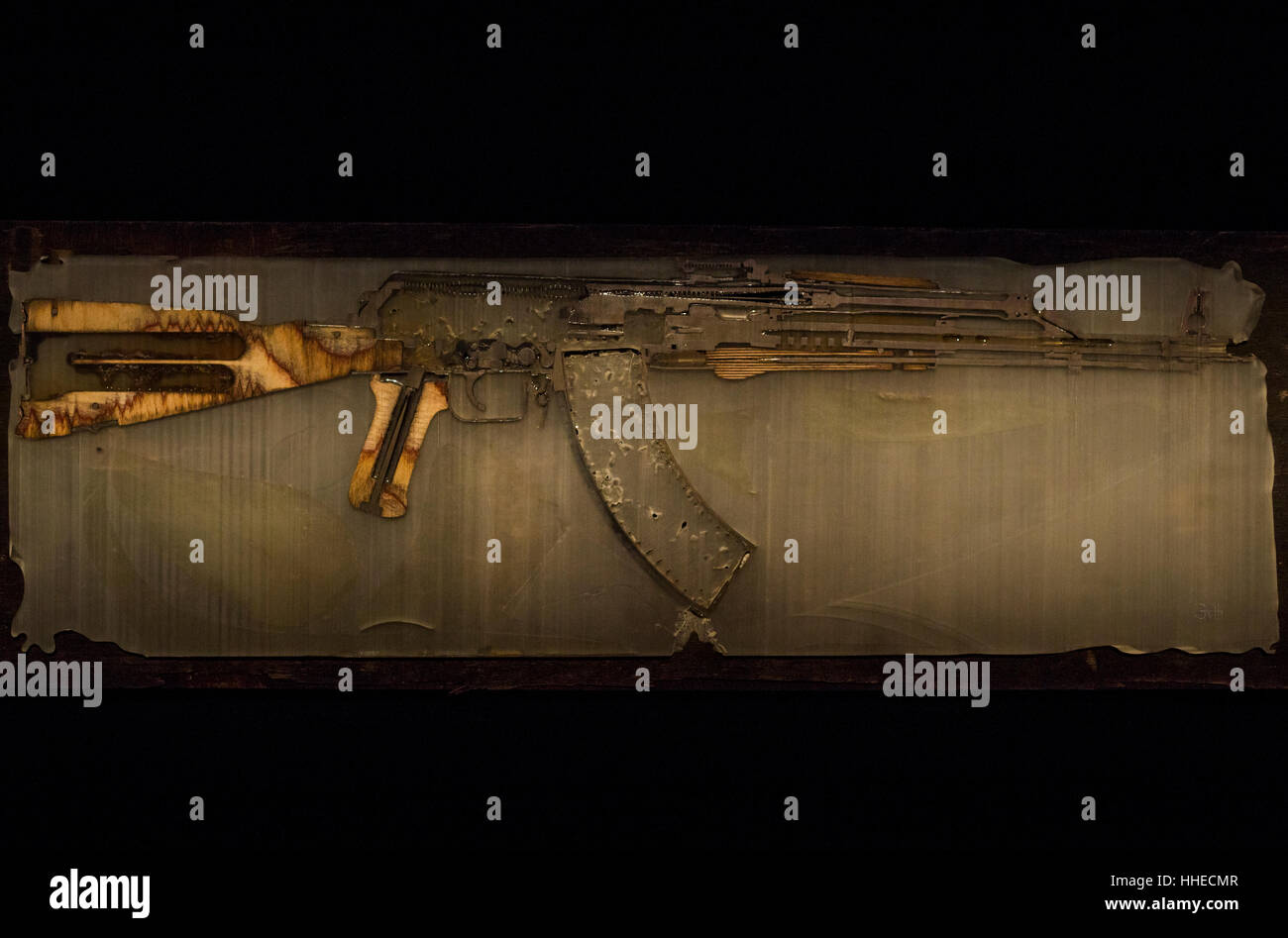 Cross section of an AK-47 at a Body World exhibition in Berlin, Germany ...