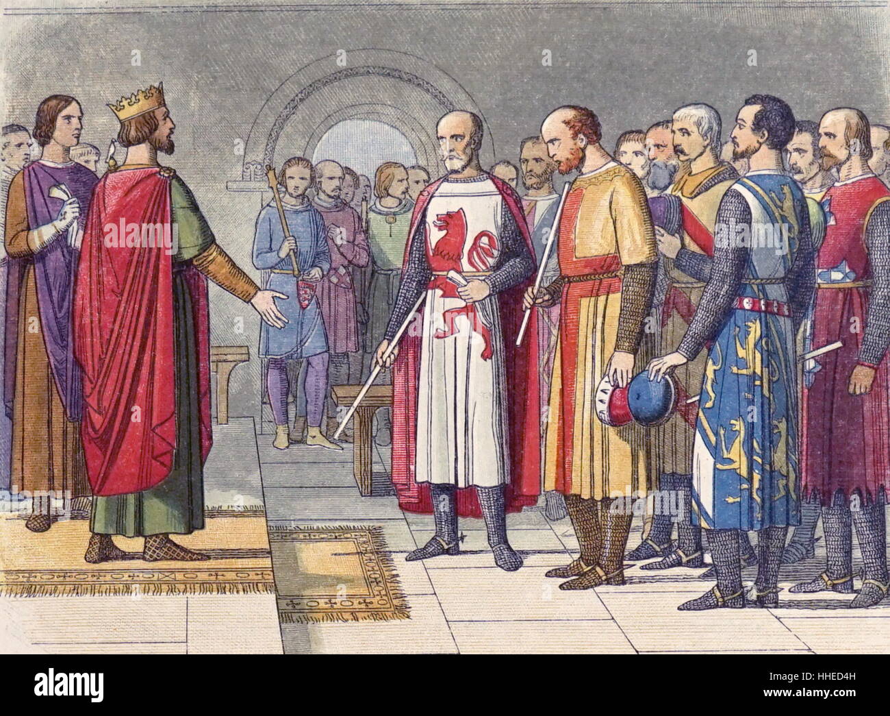 Henry III (1207-1272) King of England from 1216, confronting his ...