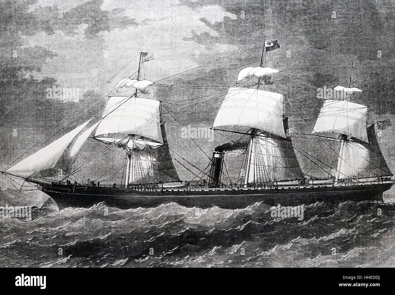 Portrait of the steamer 'City of New York', belonging to the Inman Line ...