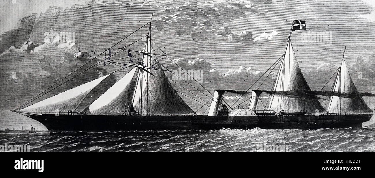 Portrait of the steam clipper 'Ly-ee-Moon', which was engaged in the ...