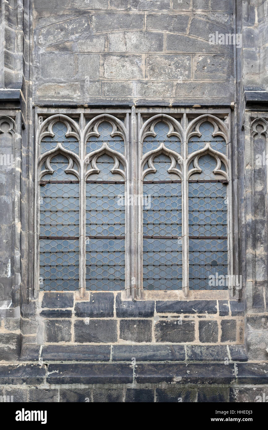 An old gothic cathedral window Stock Photo - Alamy