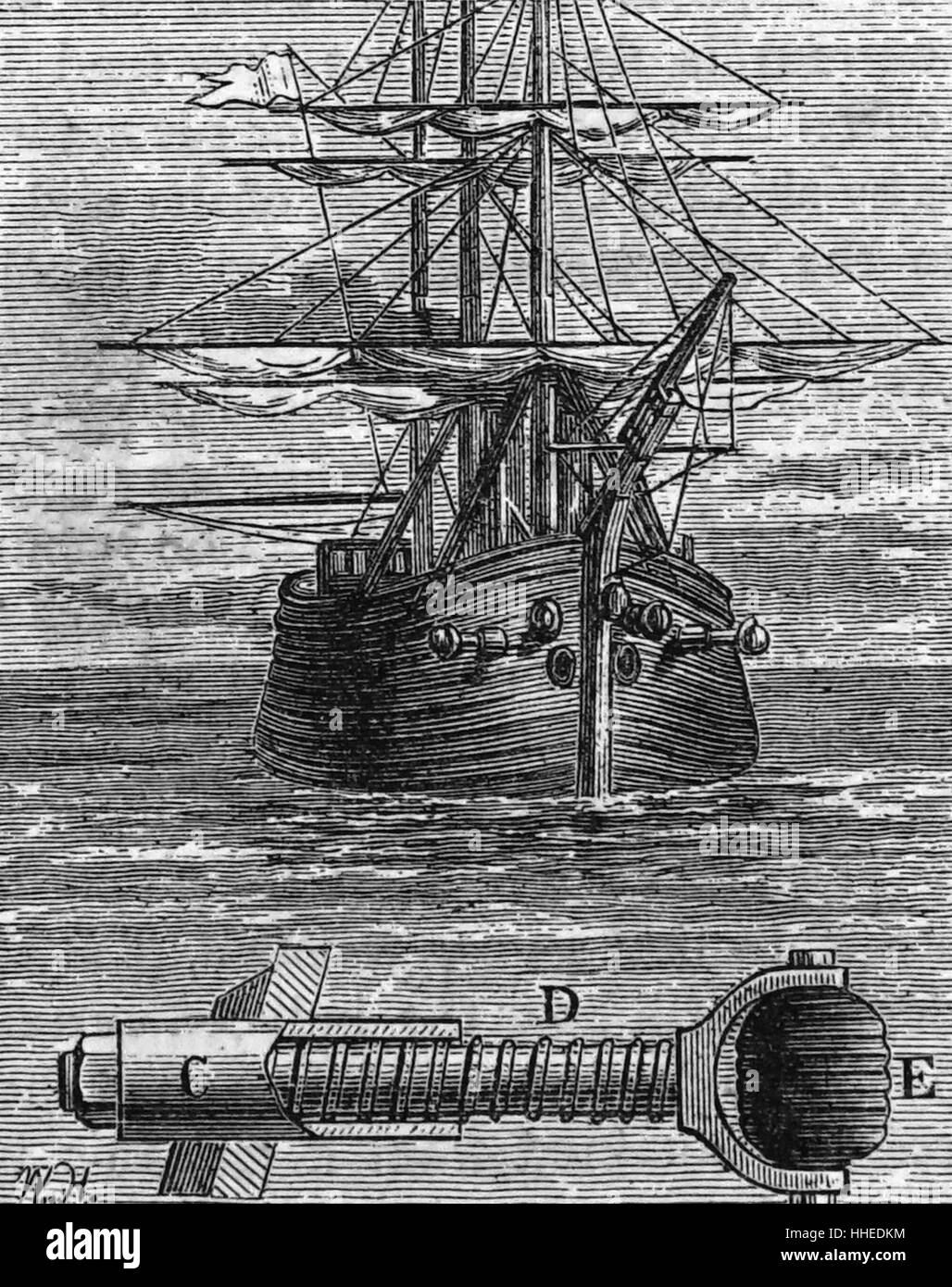 Engraving of a spring buffer engraving hi-res stock photography and ...