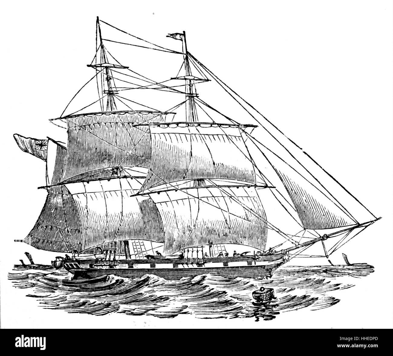 19th century brig Black and White Stock Photos & Images - Alamy