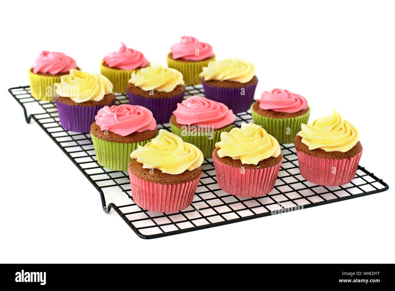 isolated, cake, pie, cakes, rack, cupcakes, isolated, green, coloured ...