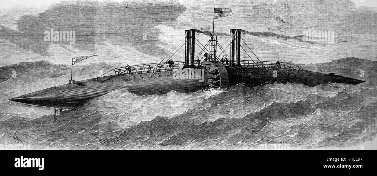 Engraving of a cigar shaped steamer, launched by Winans of Baltimore ...