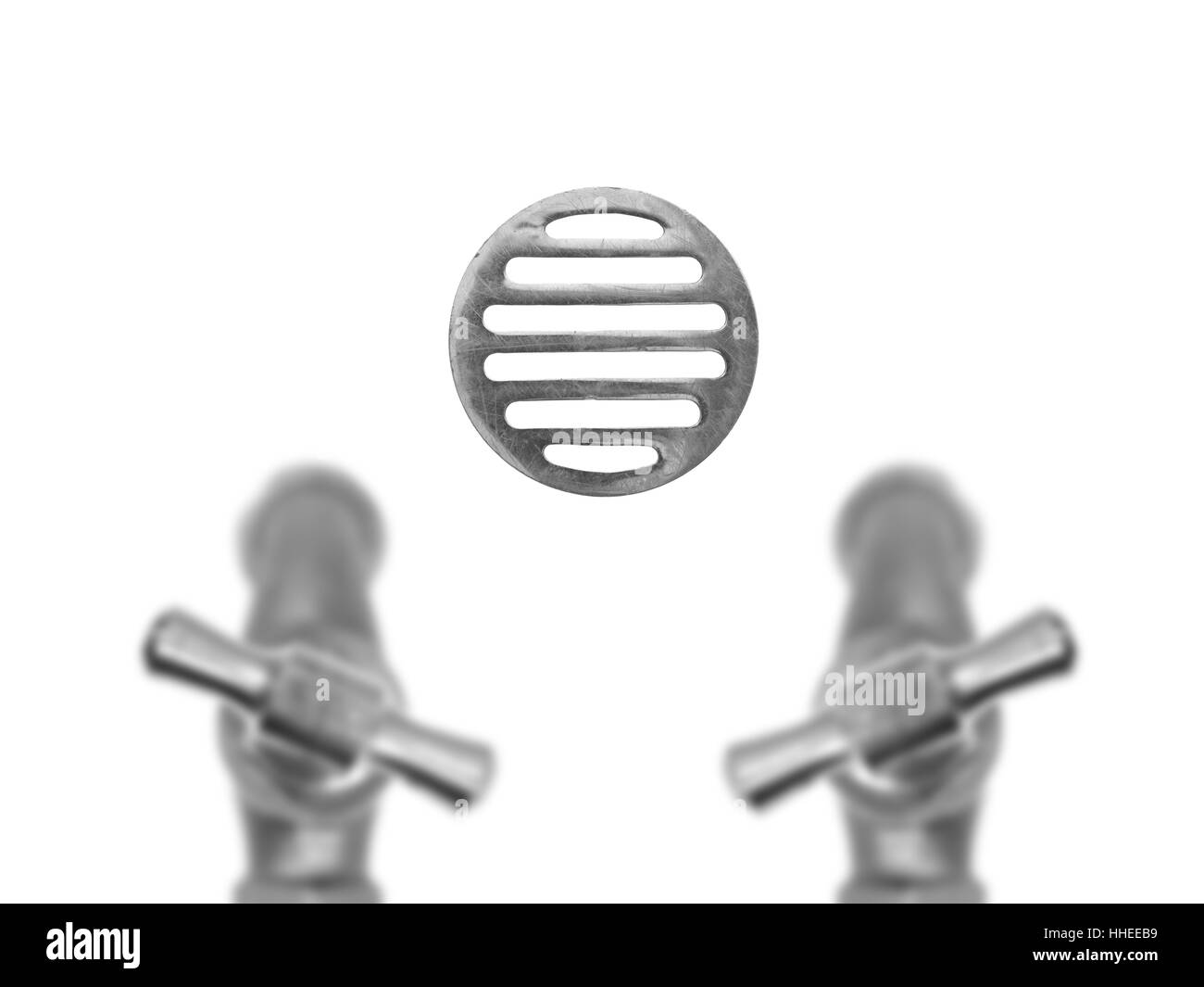 isolated, silver, hot, metal, bright, shiny, handle, tap, faucet ...