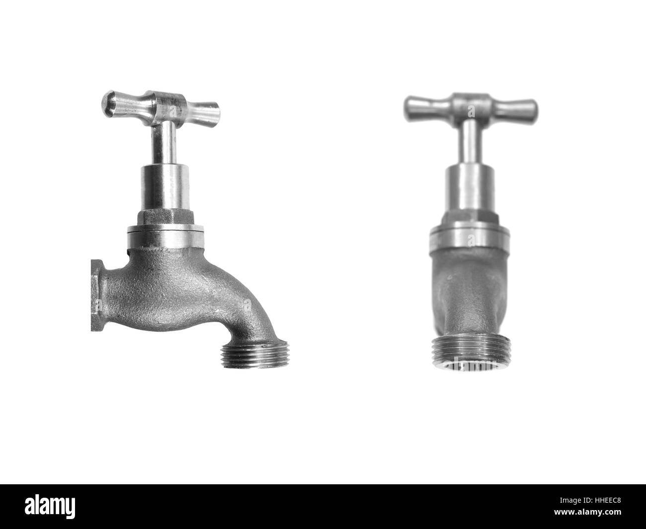 isolated, silver, hot, metal, bright, shiny, handle, tap, faucet ...