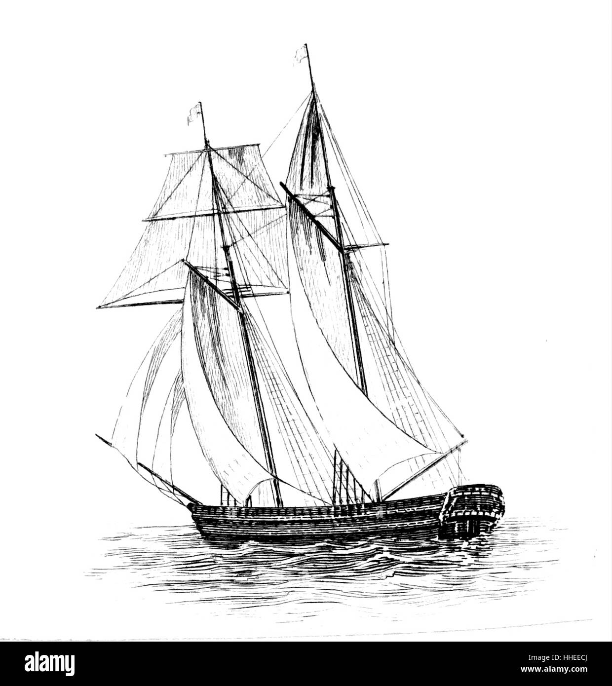 Schooner Drawing