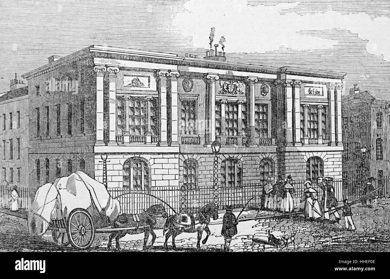 Engraving depicting Trinity House, Tower Hill, London. Dated 19th ...