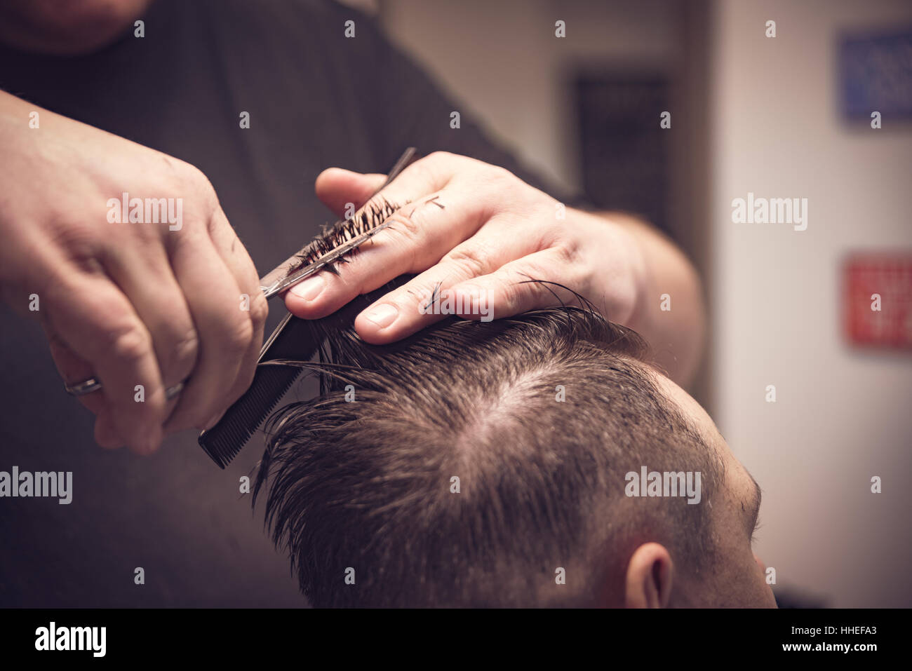 Professional hairdresser making haircut stylish hi-res stock ...