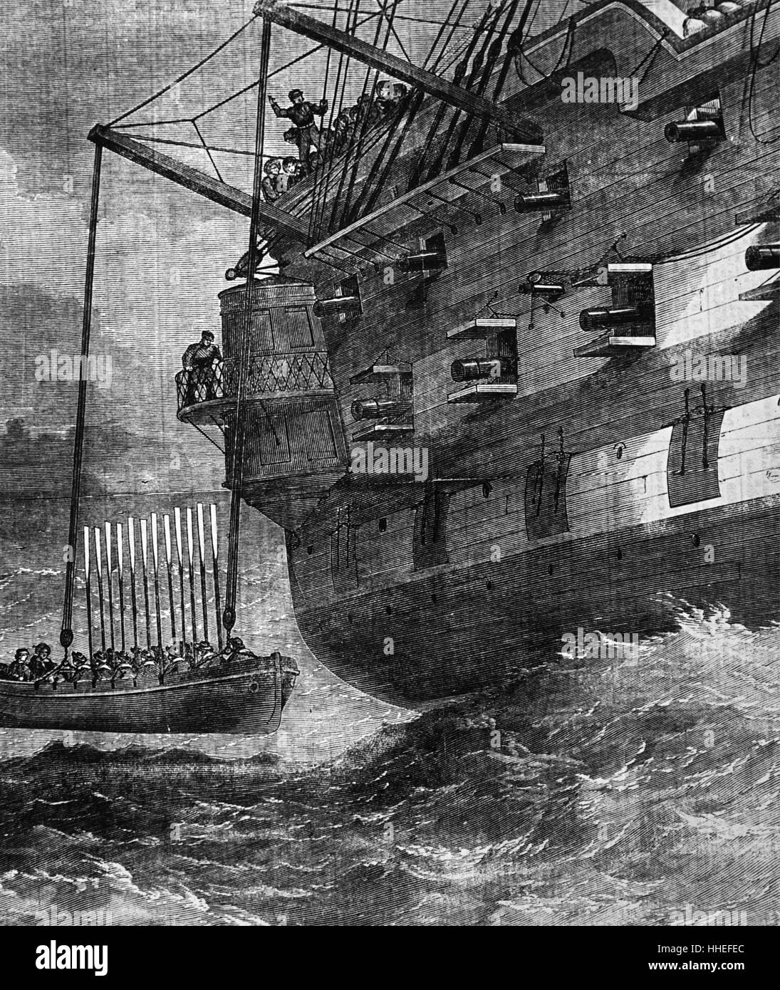 Lowering lifeboat Black and White Stock Photos & Images - Alamy