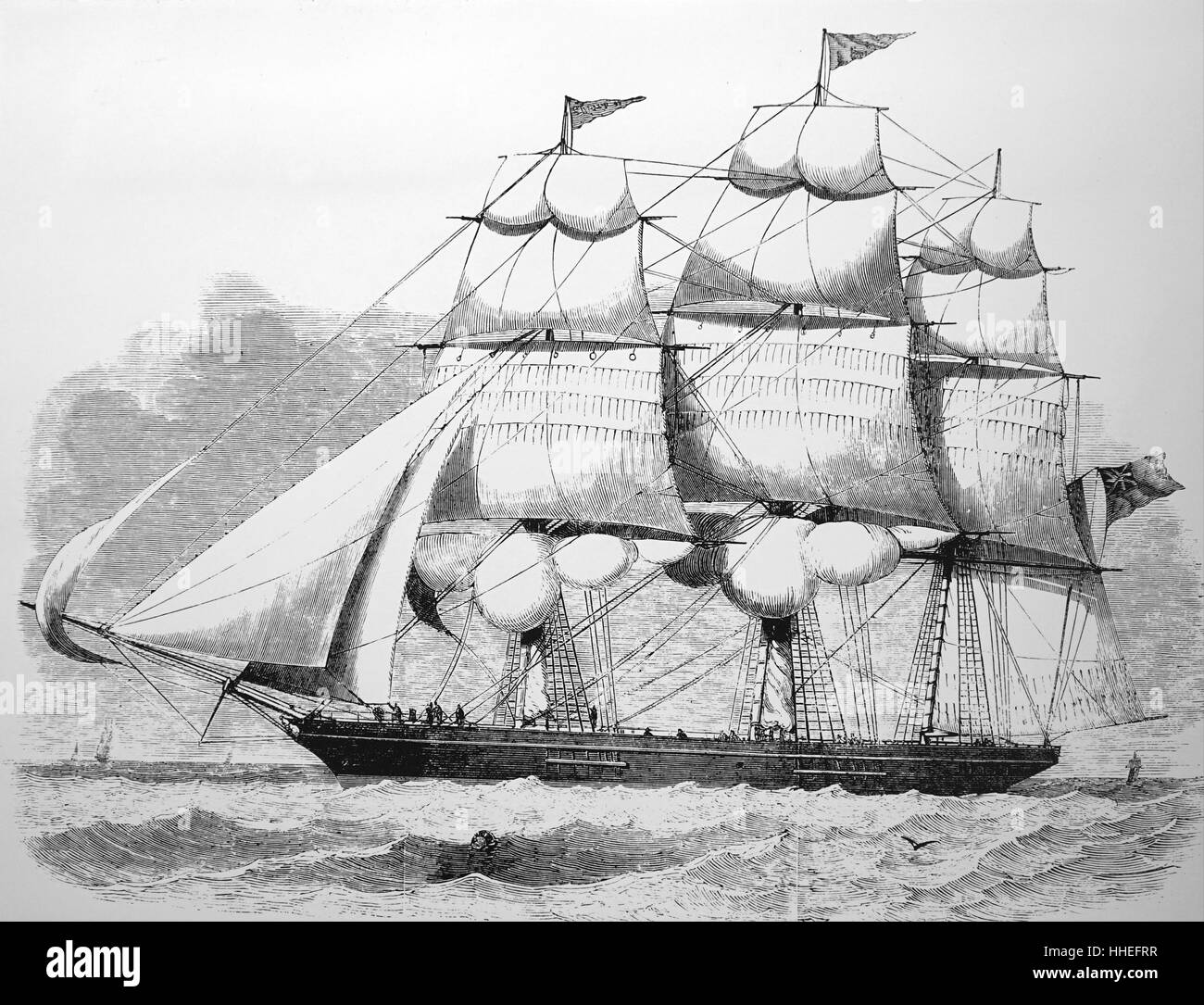 Historical clipper ship Black and White Stock Photos & Images - Alamy