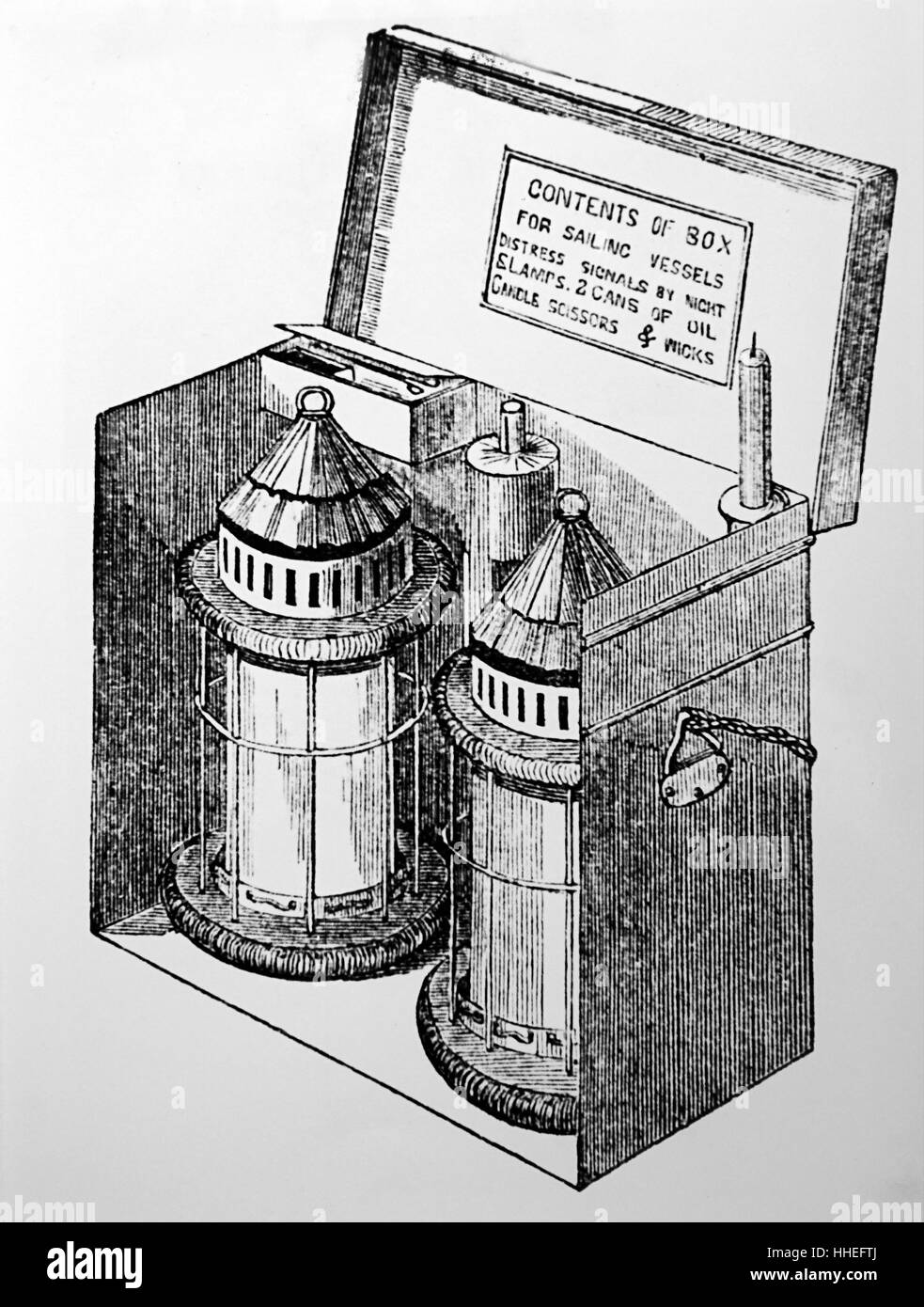 Illustration of Robert Rettie's marine signal lamps. Dated 19th Century ...