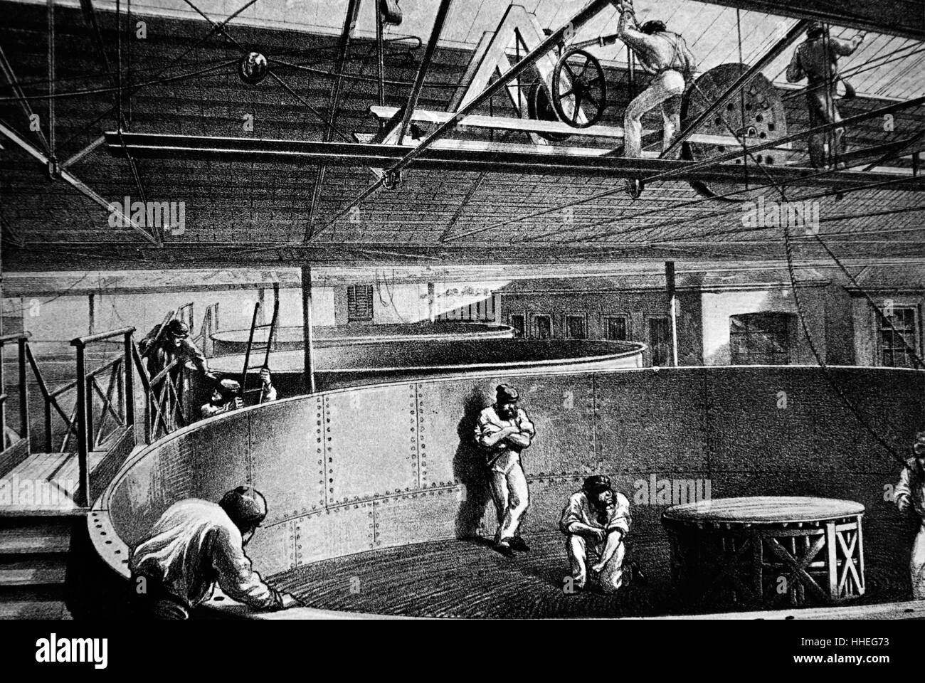 Engraving depicting the 'Great Eastern' used during the creation of the ...