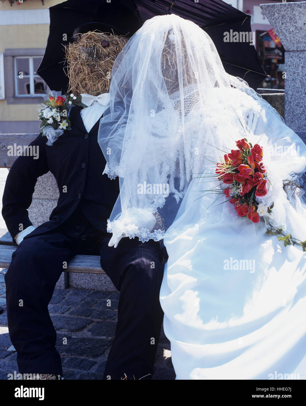Bridal couple made of Straw Stock Photo - Alamy