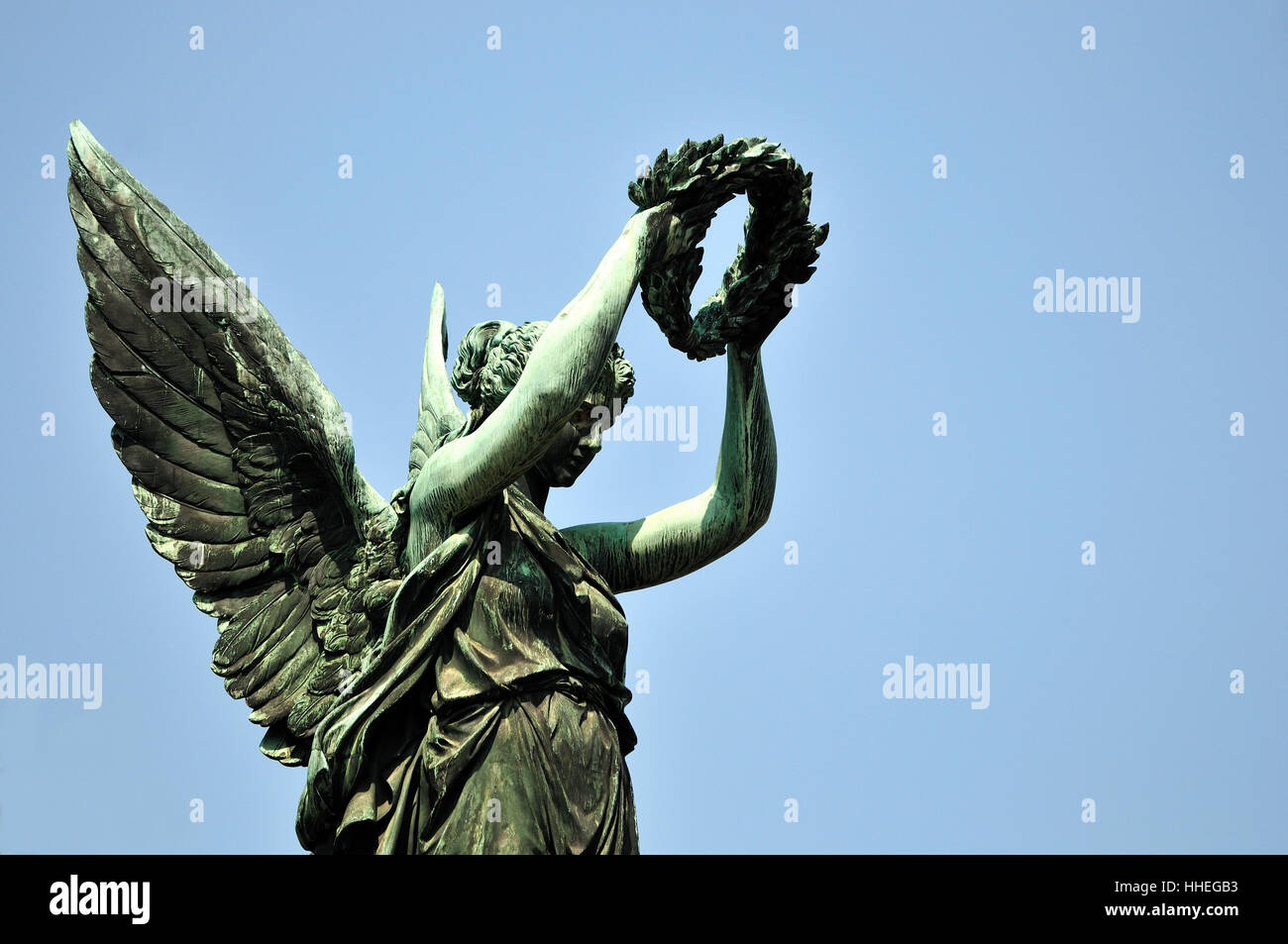 statue, wing, angel, angels, chaplet, victory monument, success ...