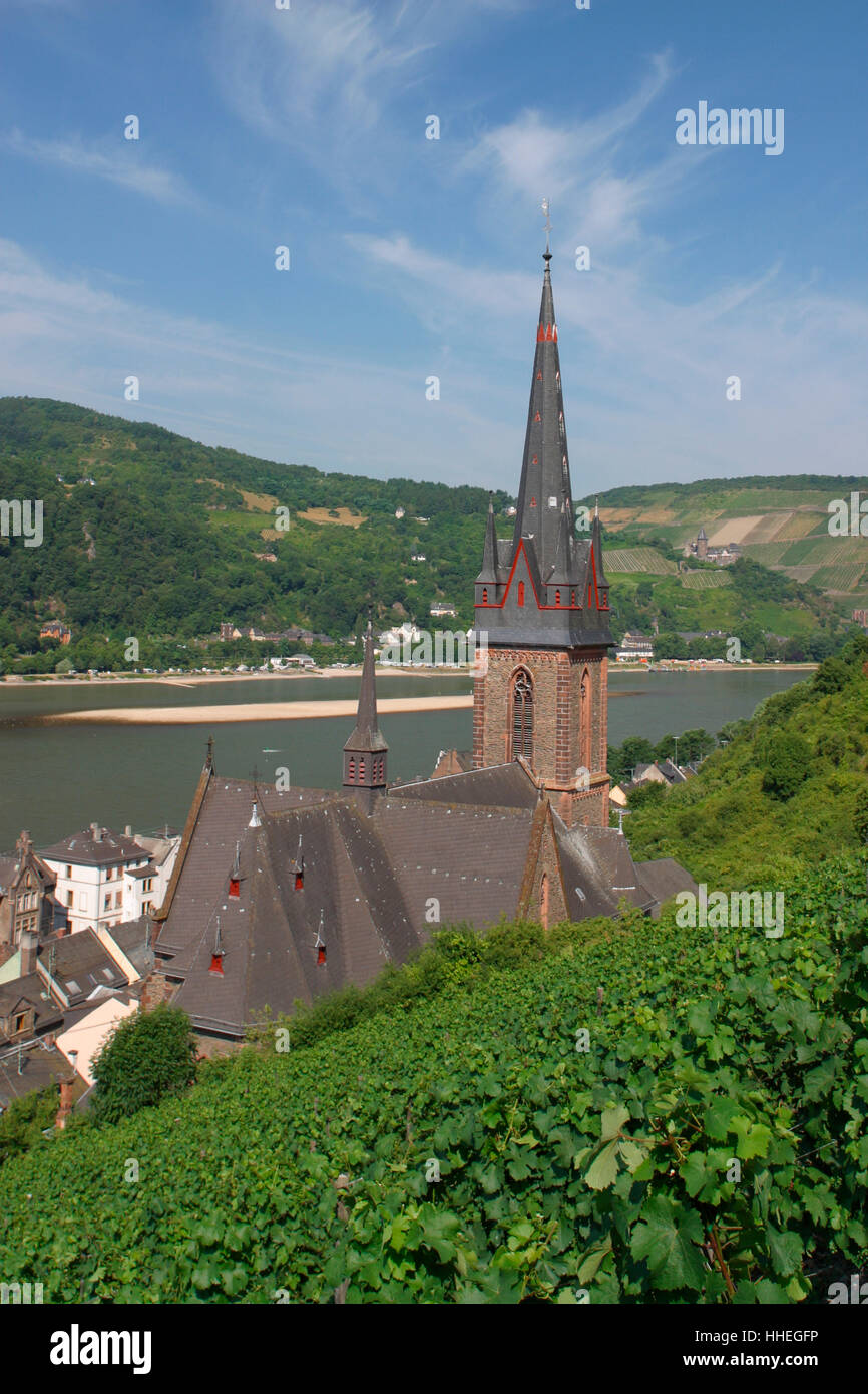 Village Lorchhausen, Rheingau Region, Hesse, Germany Stock Photo - Alamy