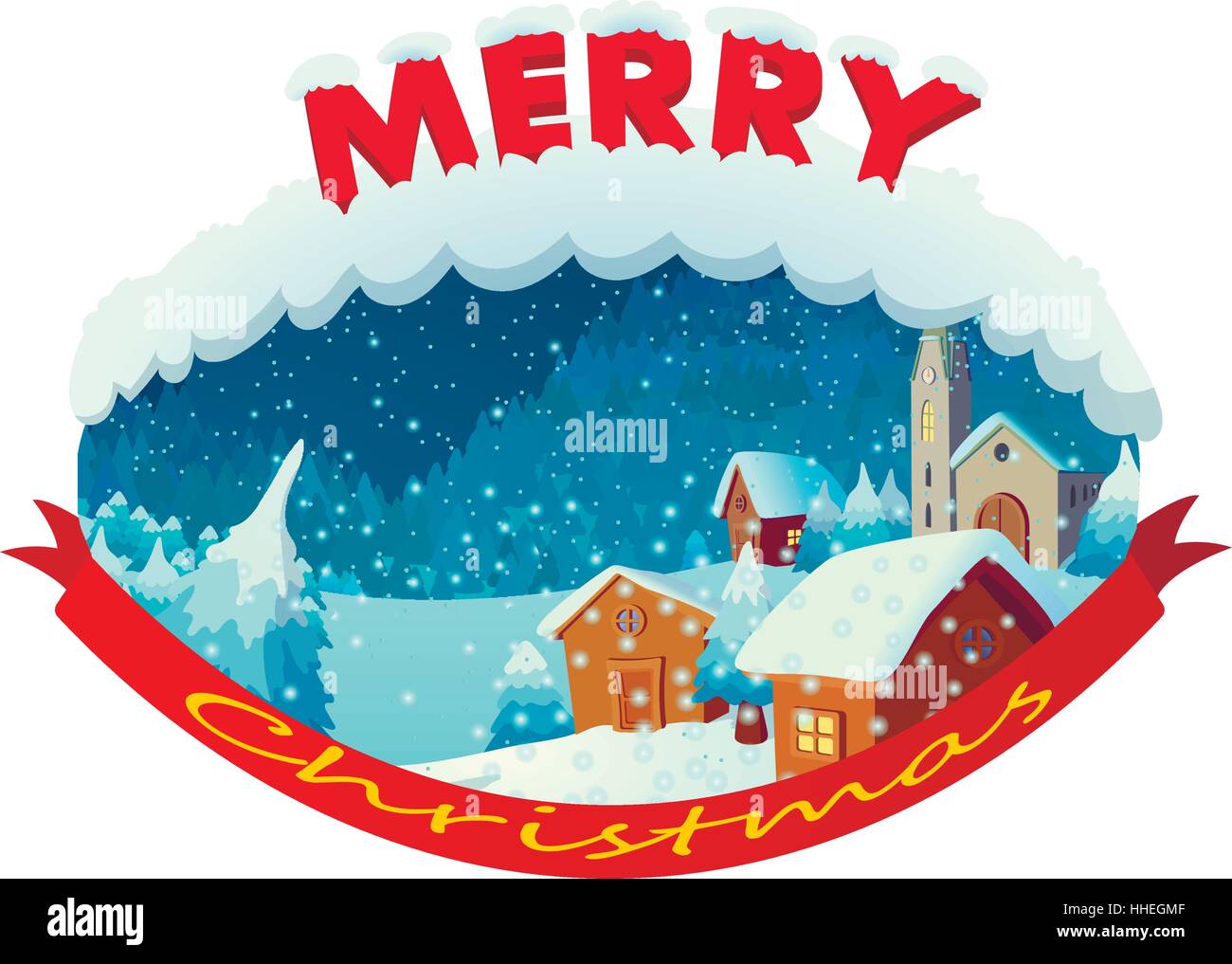 Merry christmas icon, cartoon style Stock Vector Image & Art - Alamy