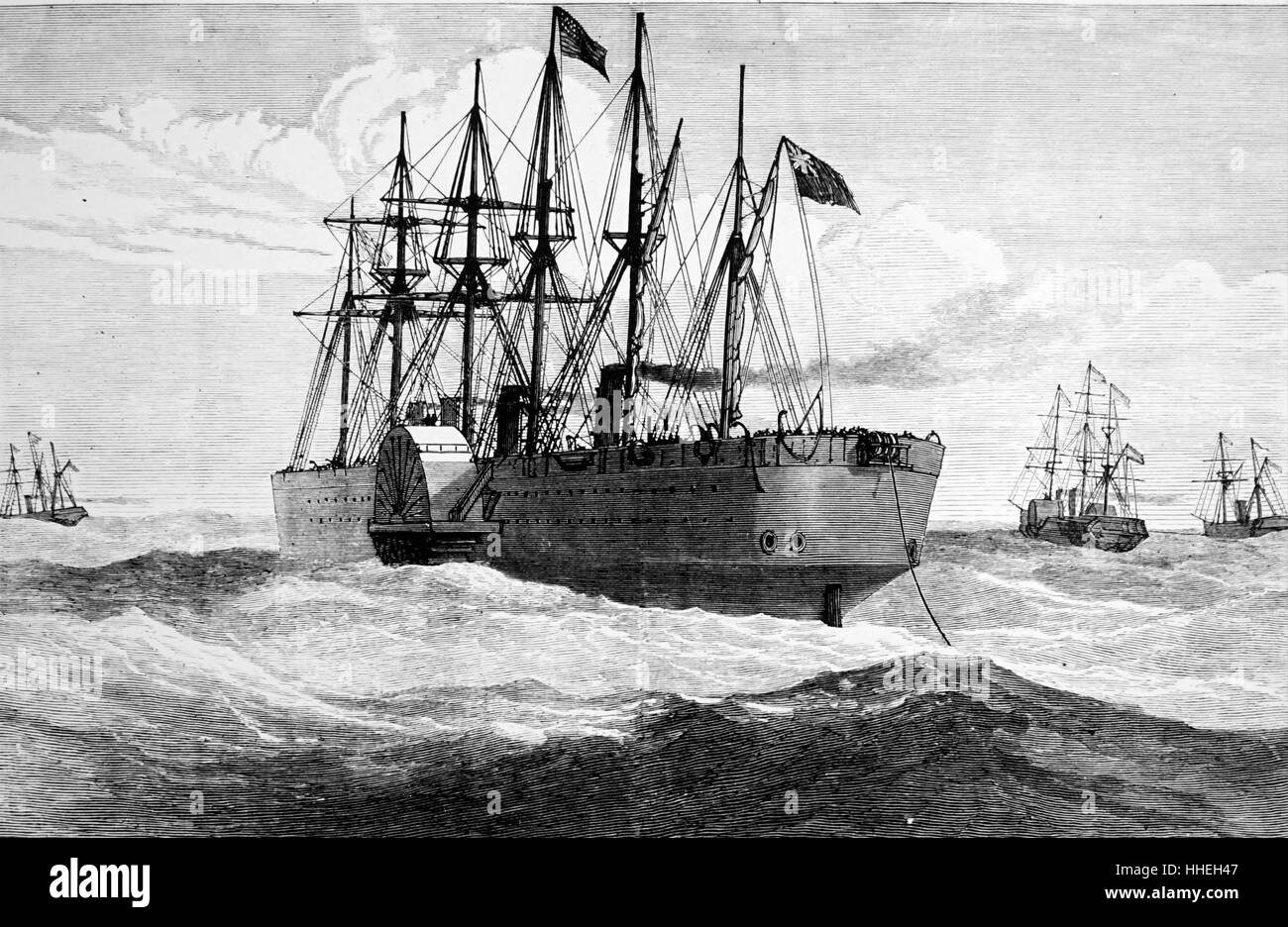 Engraving depicting the 'Great Eastern' used during the creation of the ...