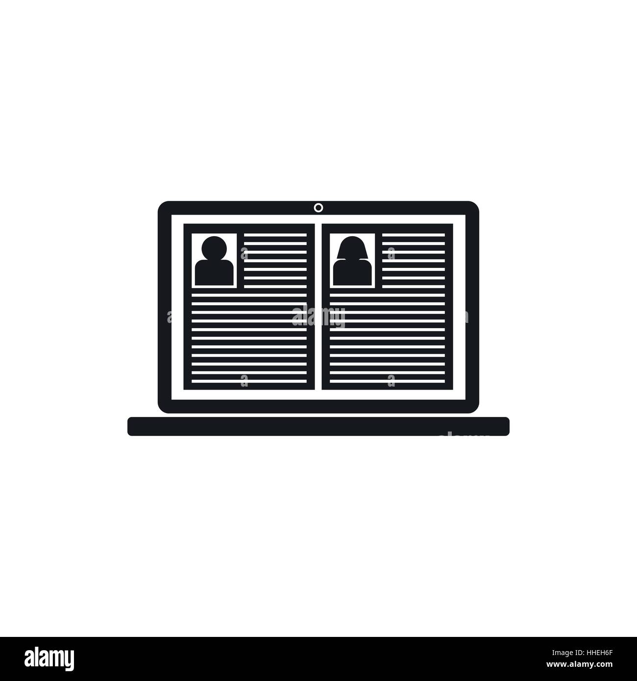 People cv on notebook icon, simple style Stock Vector Image & Art - Alamy