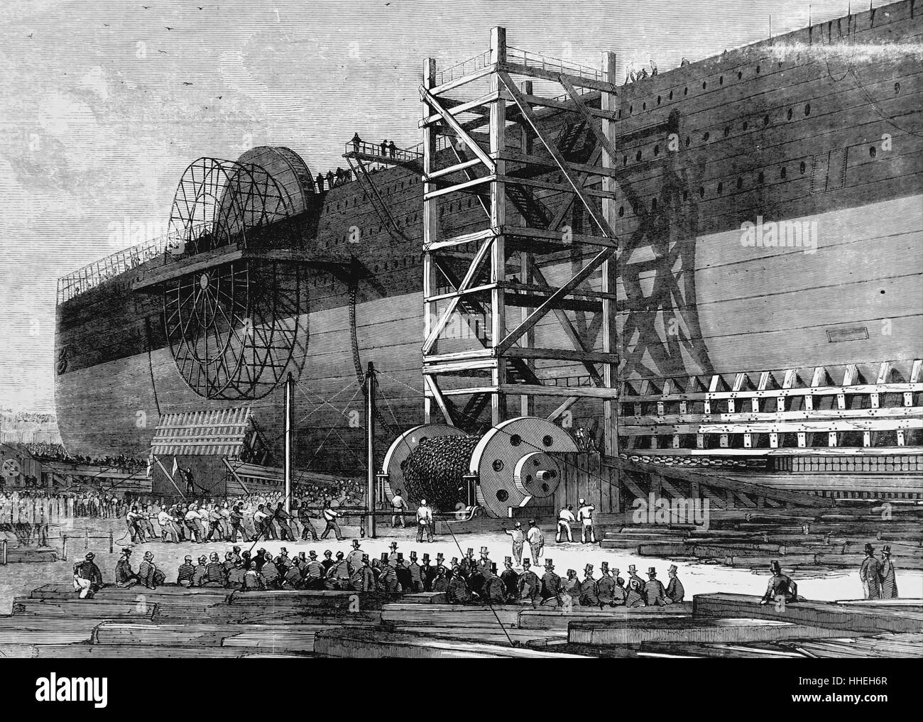 Engraving depicting the 'Great Eastern' used during the creation of the ...