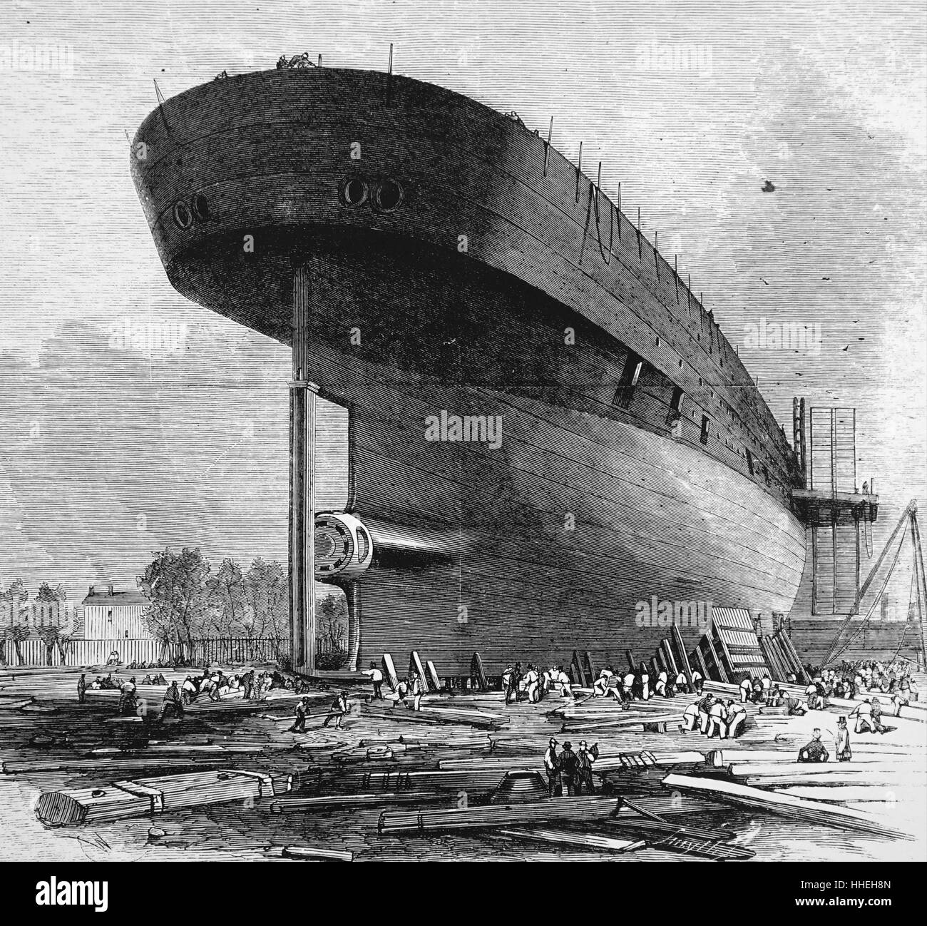 Engraving depicting the 'Great Eastern' used during the creation of the ...