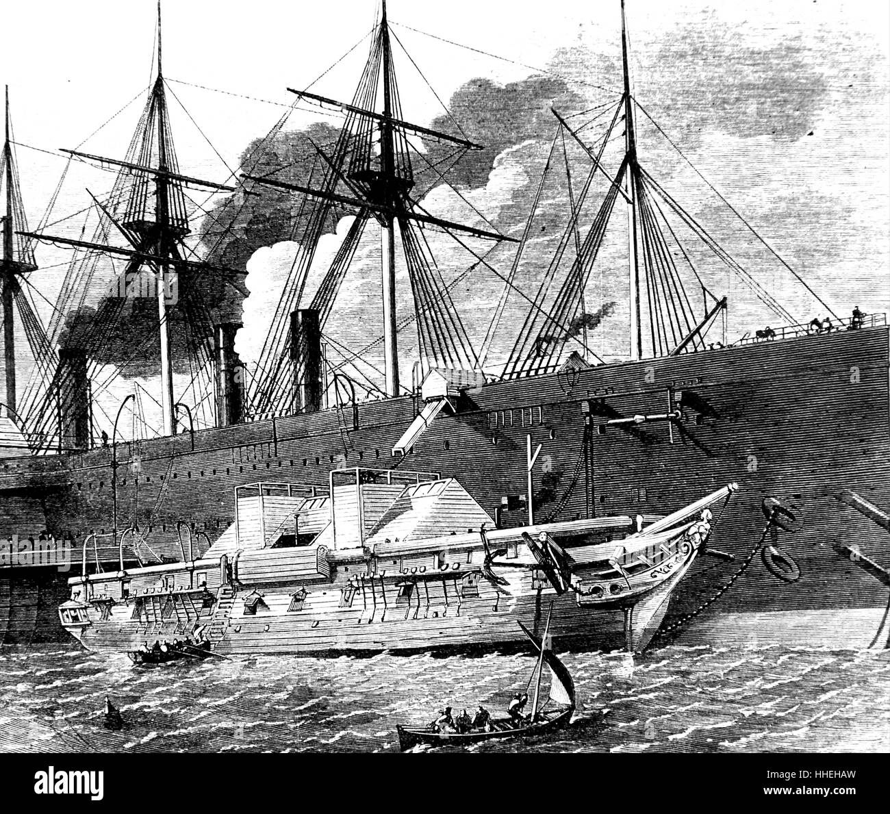 Engraving depicting the 'Great Eastern' used during the creation of the ...