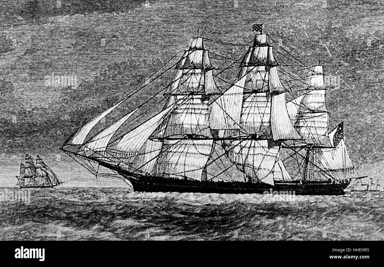 Portrait of the New York Clipper 'Challenge'. Dated 19th Century Stock ...