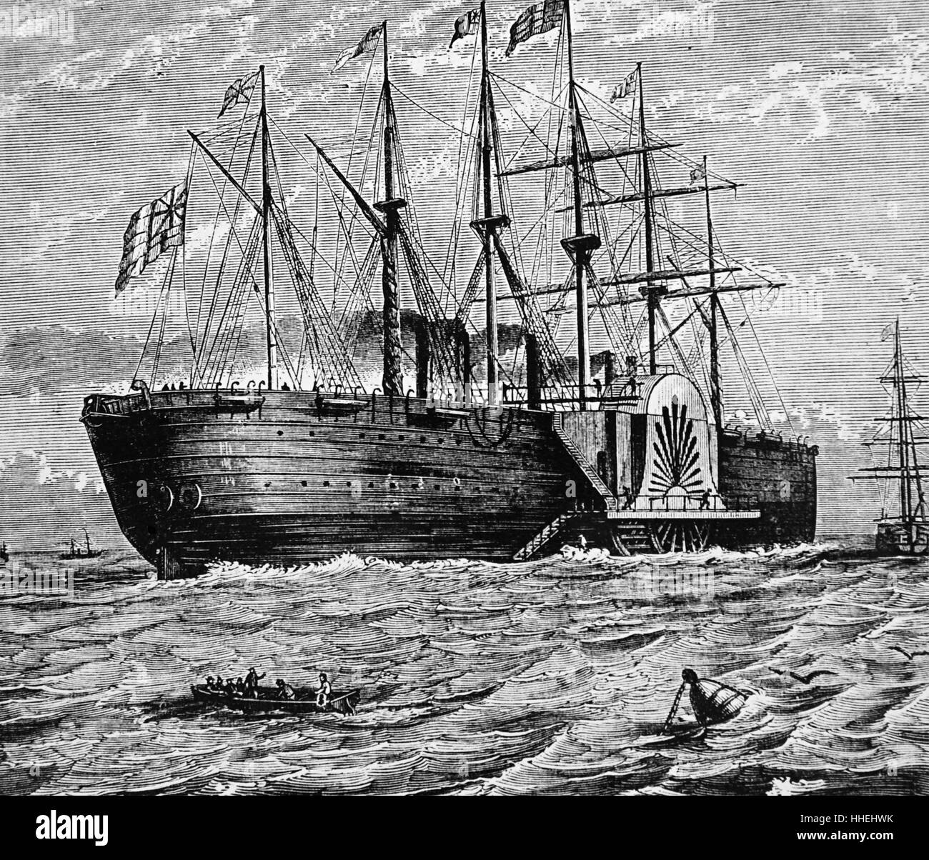 Engraving depicting the 'Great Eastern' used during the creation of the ...