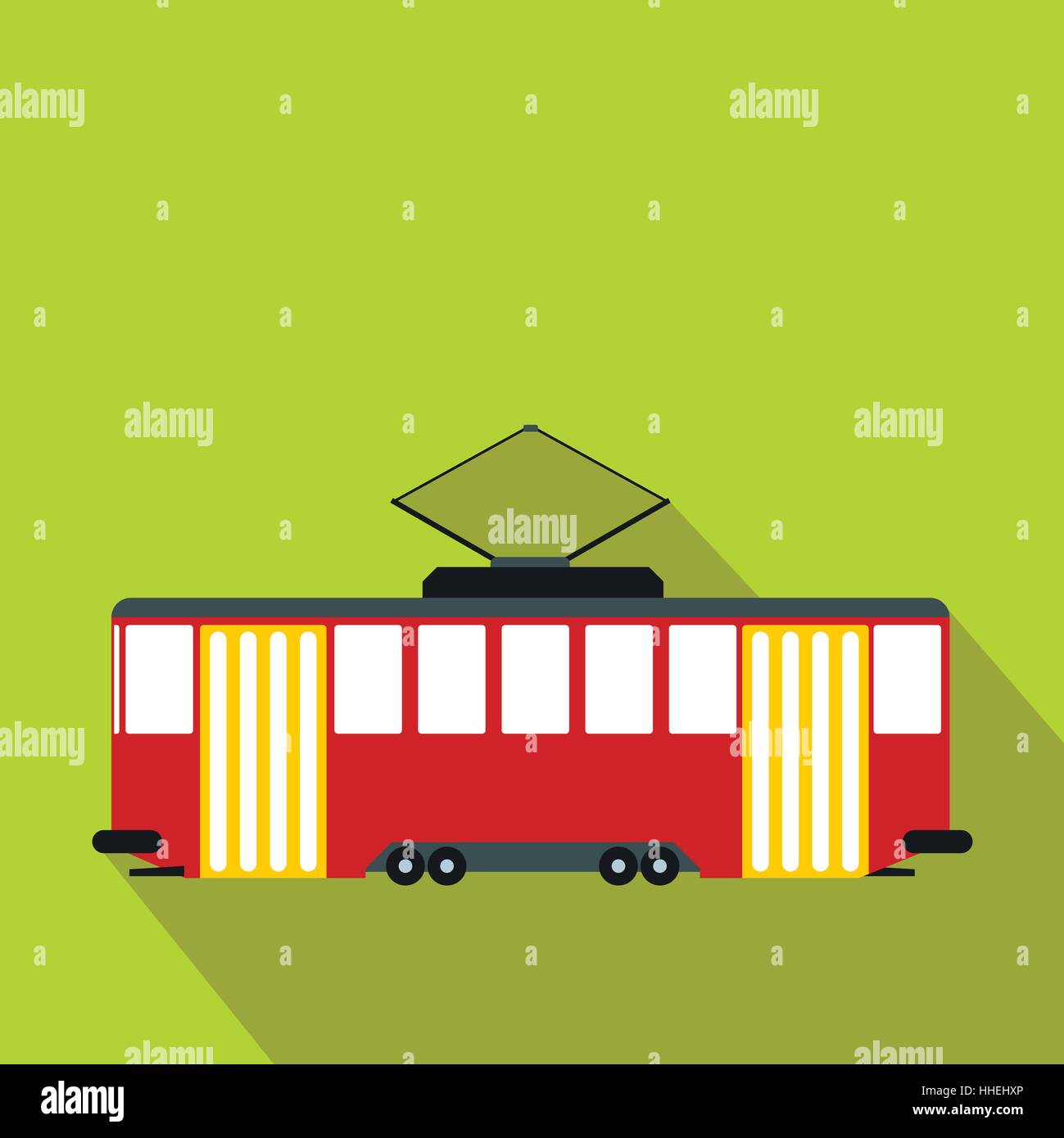 Red tram old town Stock Vector Images - Alamy