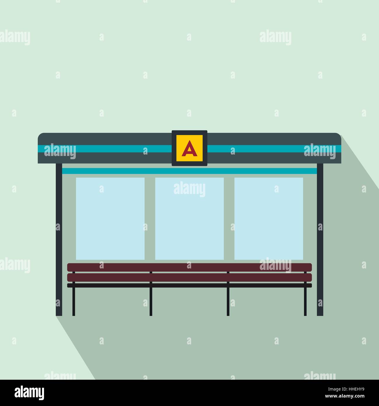 Bus station icon, flat style Stock Vector Image & Art - Alamy