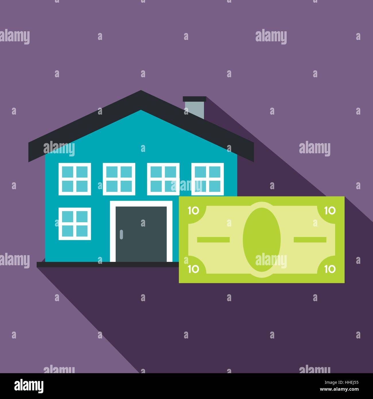 House and banknote icon, flat style Stock Vector Image & Art - Alamy