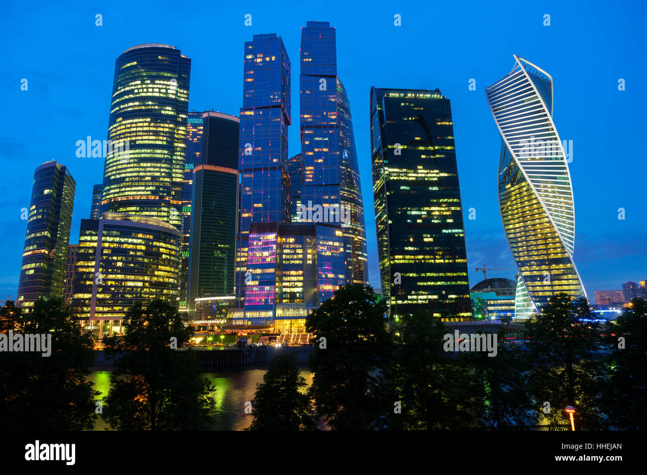 Moscow city at night Stock Photo - Alamy