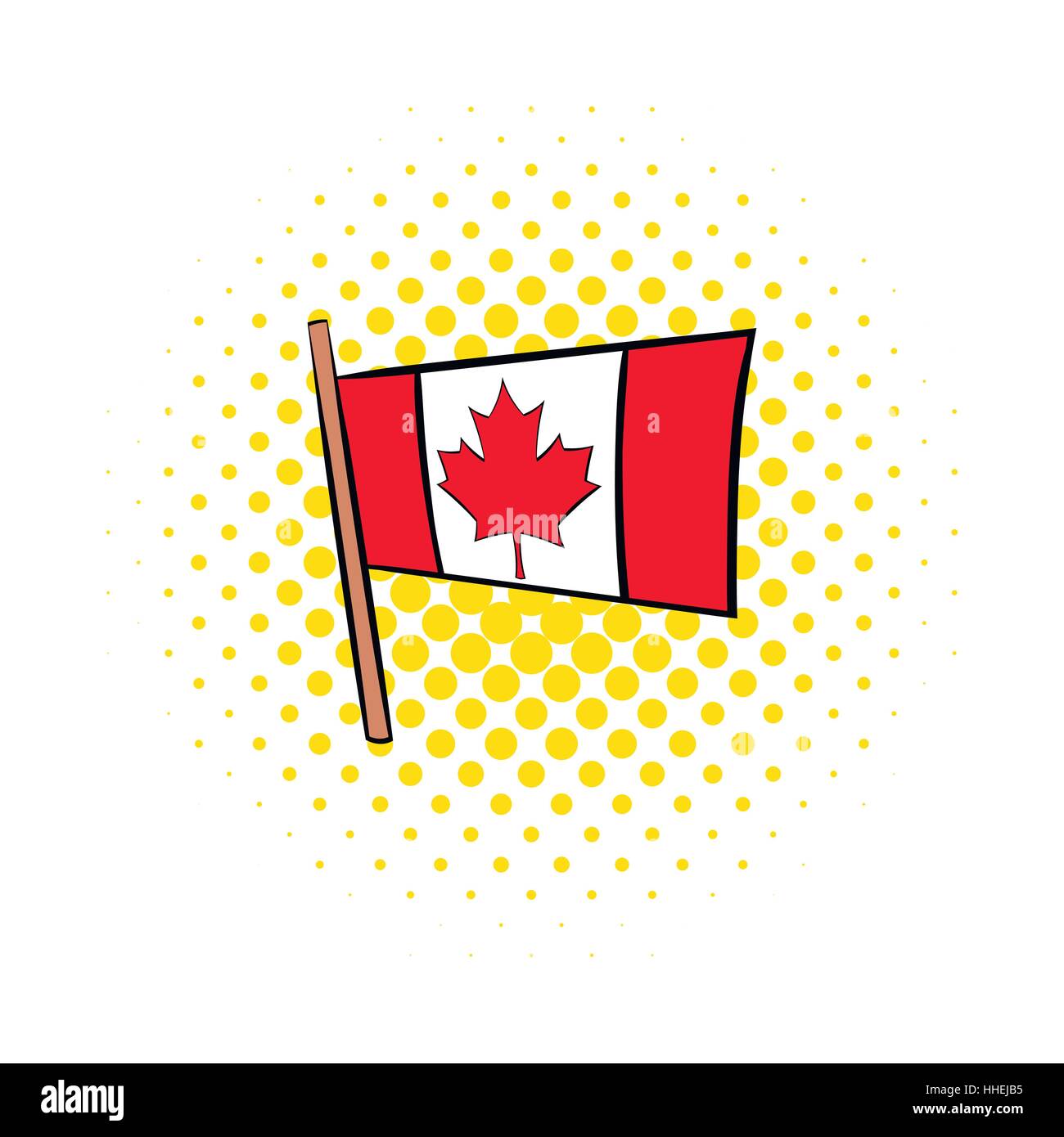 Flag of Canada icon, comics style Stock Vector Image & Art - Alamy